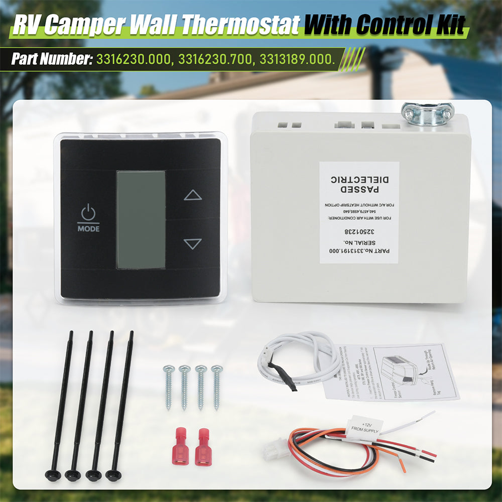 RV Camper Wall Thermostat W/ Control Kit/ Relay Box For Heat & Cool Mo ...