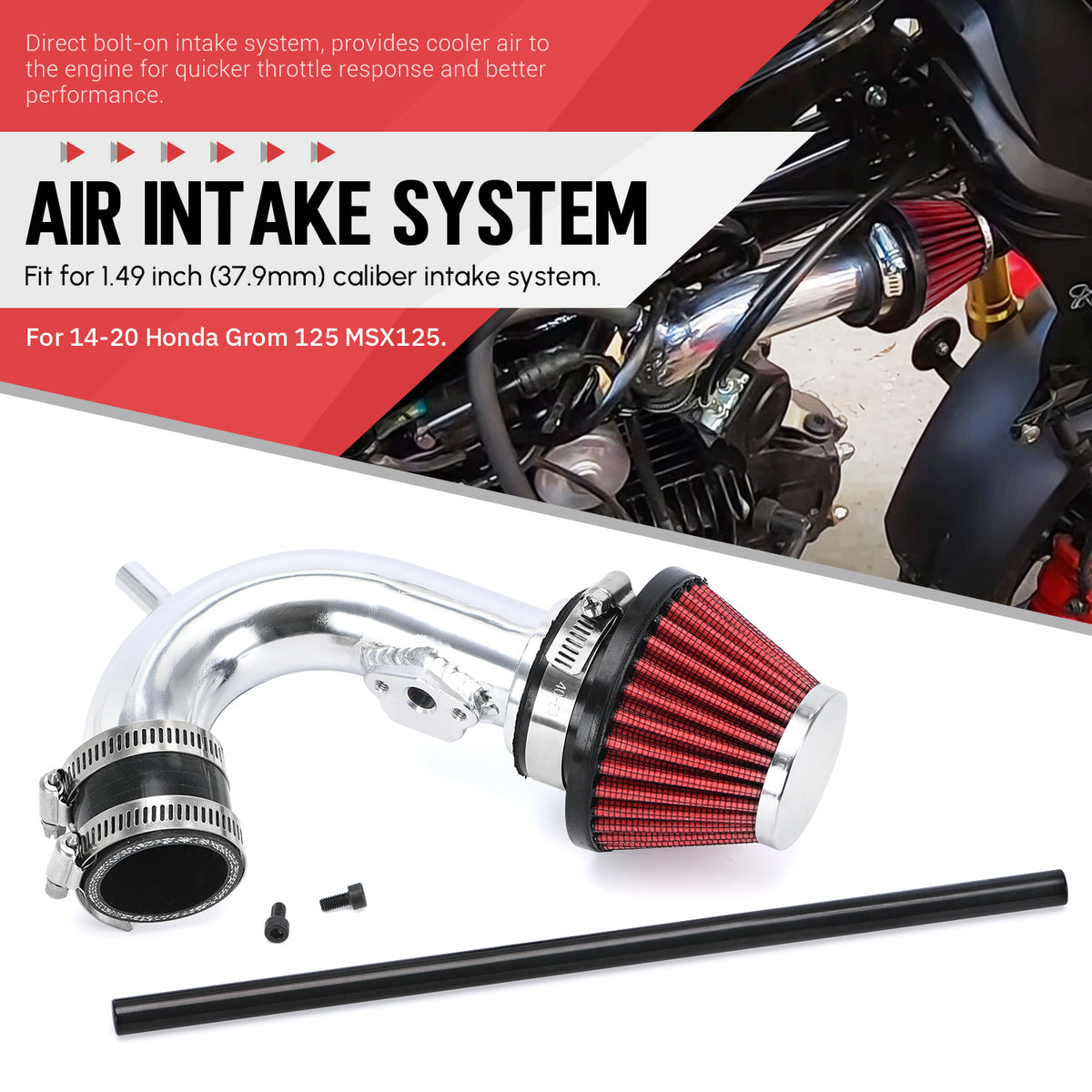 Air Intake System For Honda Grom 125 MSX125 – PQYracing